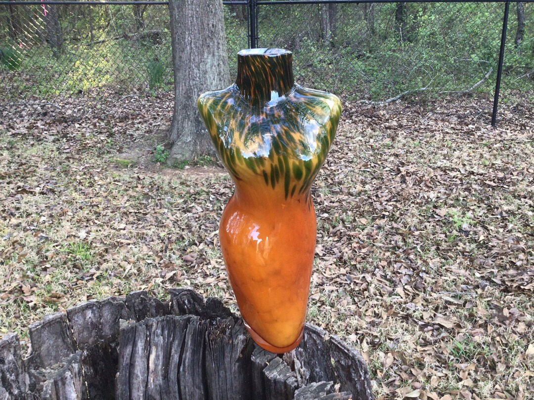 Vintage Art Glass Dress Form Figurine Vase - Etsy