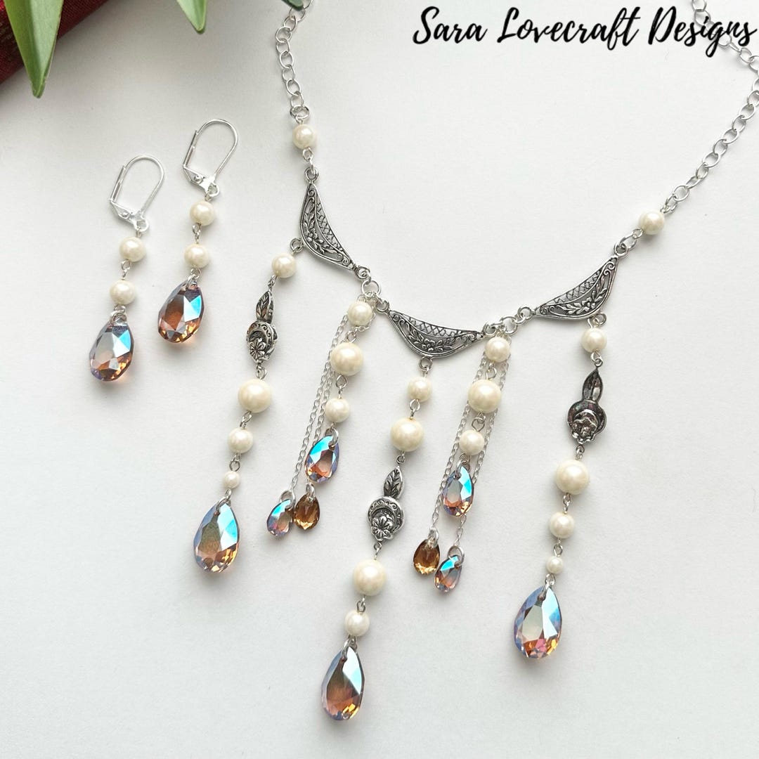 PRESTIGE Crystals and Pearls Necklace - Necklace Only, Sterling Silver ...