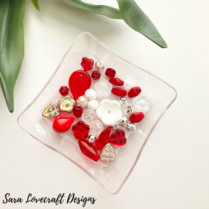 Red Beads White Letters - Etsy