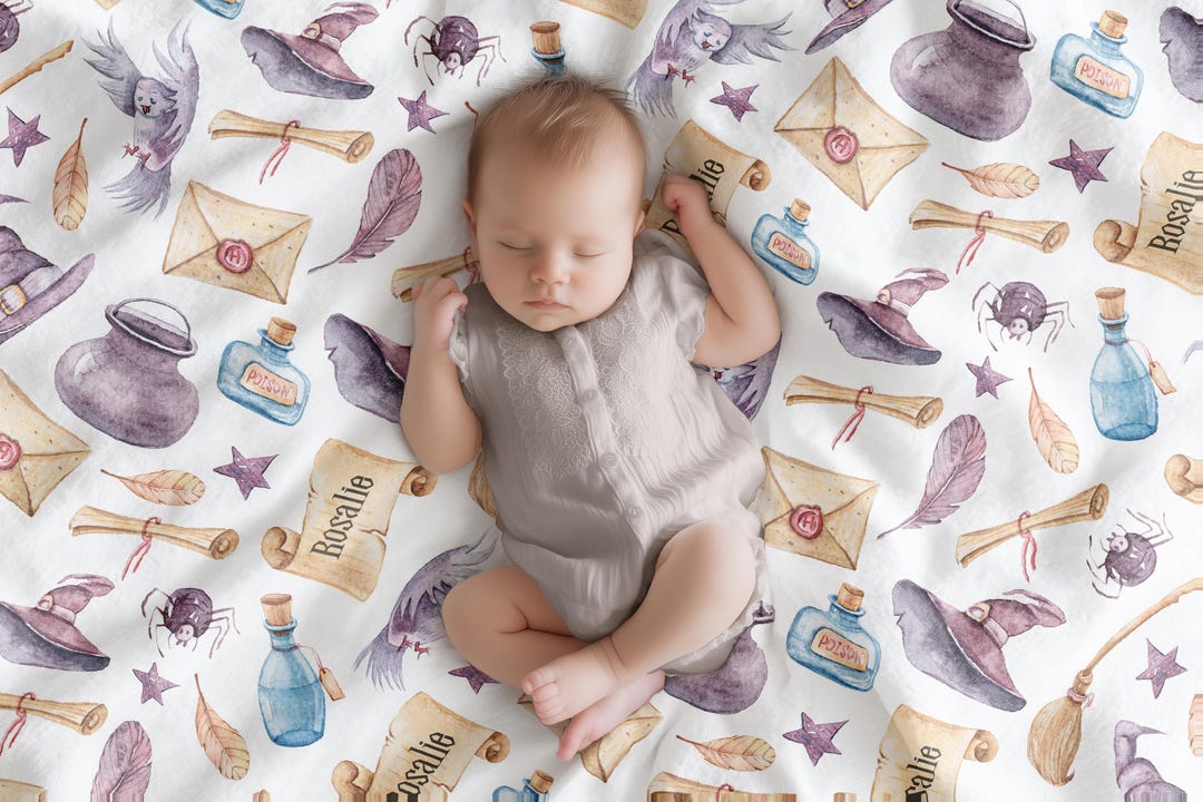 Personalized Wizard School Baby Blanket | Magic Castle Swaddle - Etsy