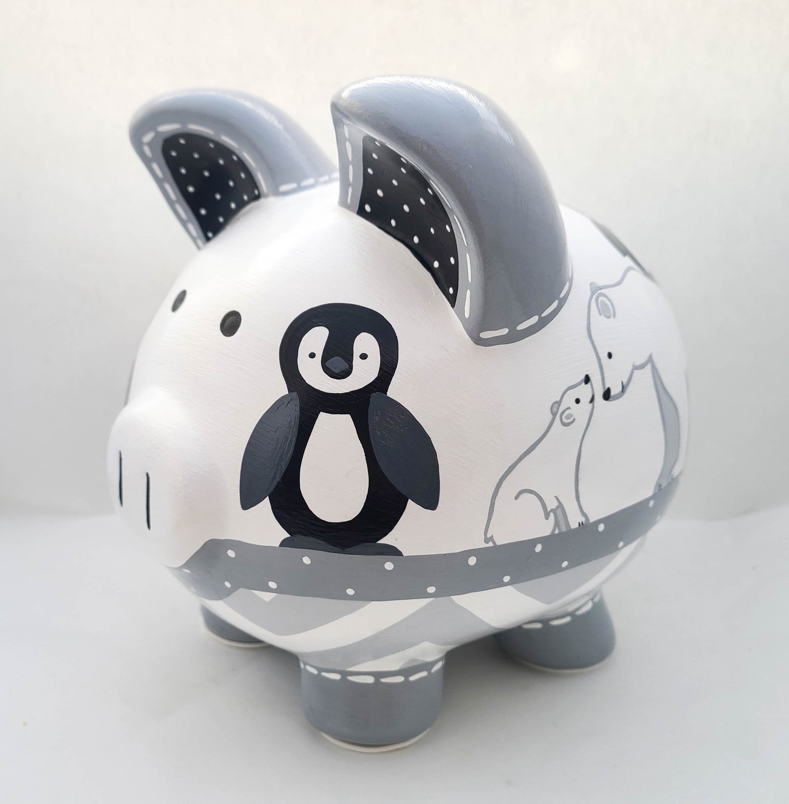Penguin and Polar Bear Arctic Personalized Piggy Bank in - Etsy