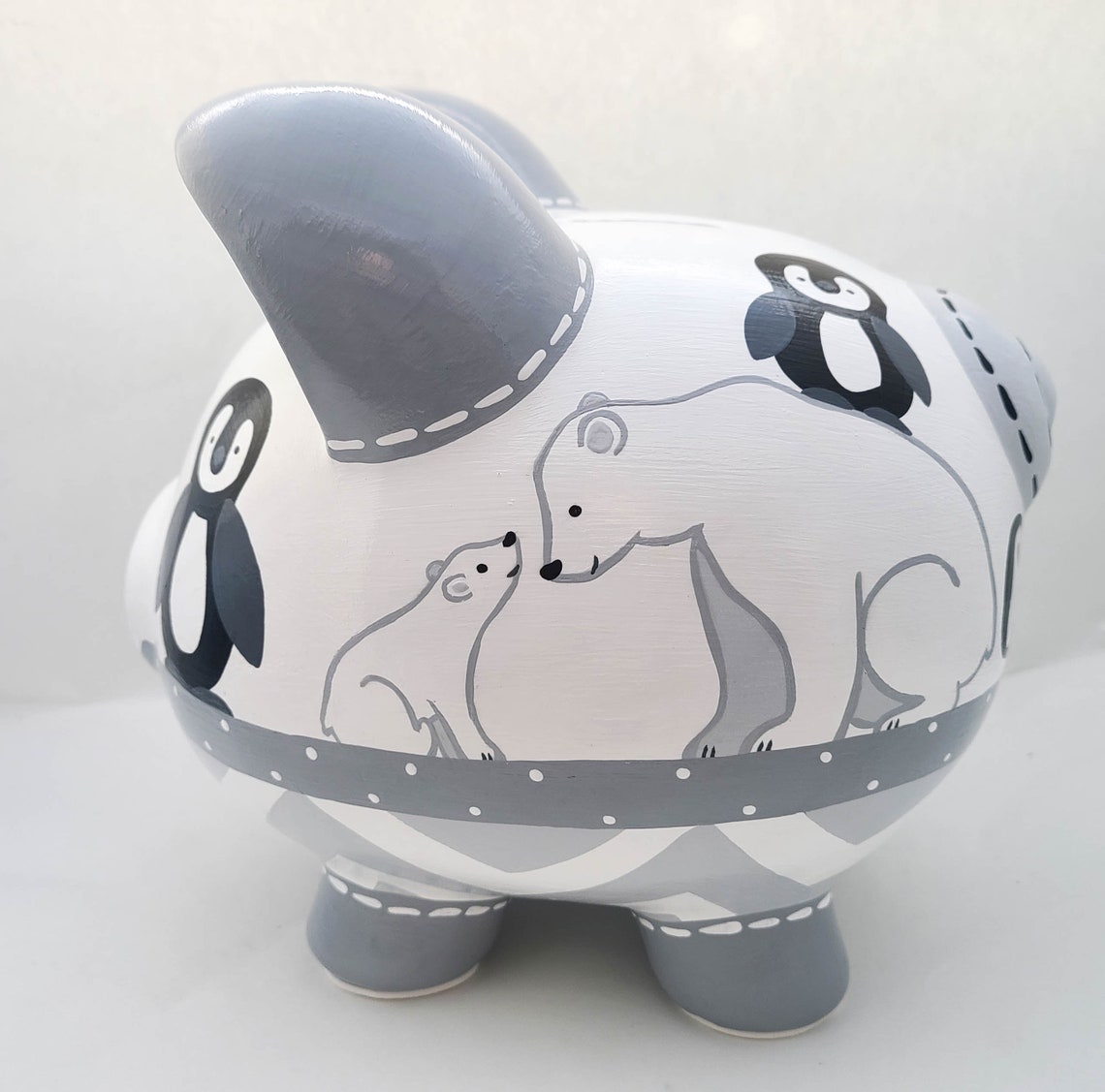 Penguin and Polar Bear Arctic Personalized Piggy Bank in - Etsy