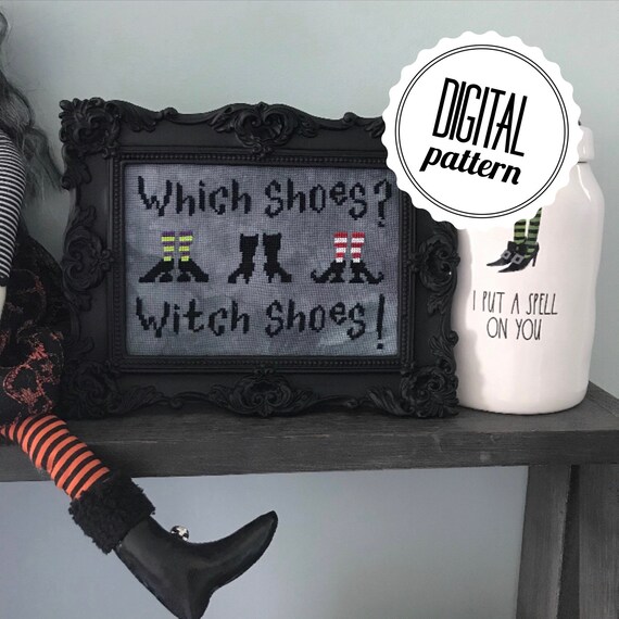 Witch Shoes PDF Pattern Digital Download Witchy Cross - Etsy