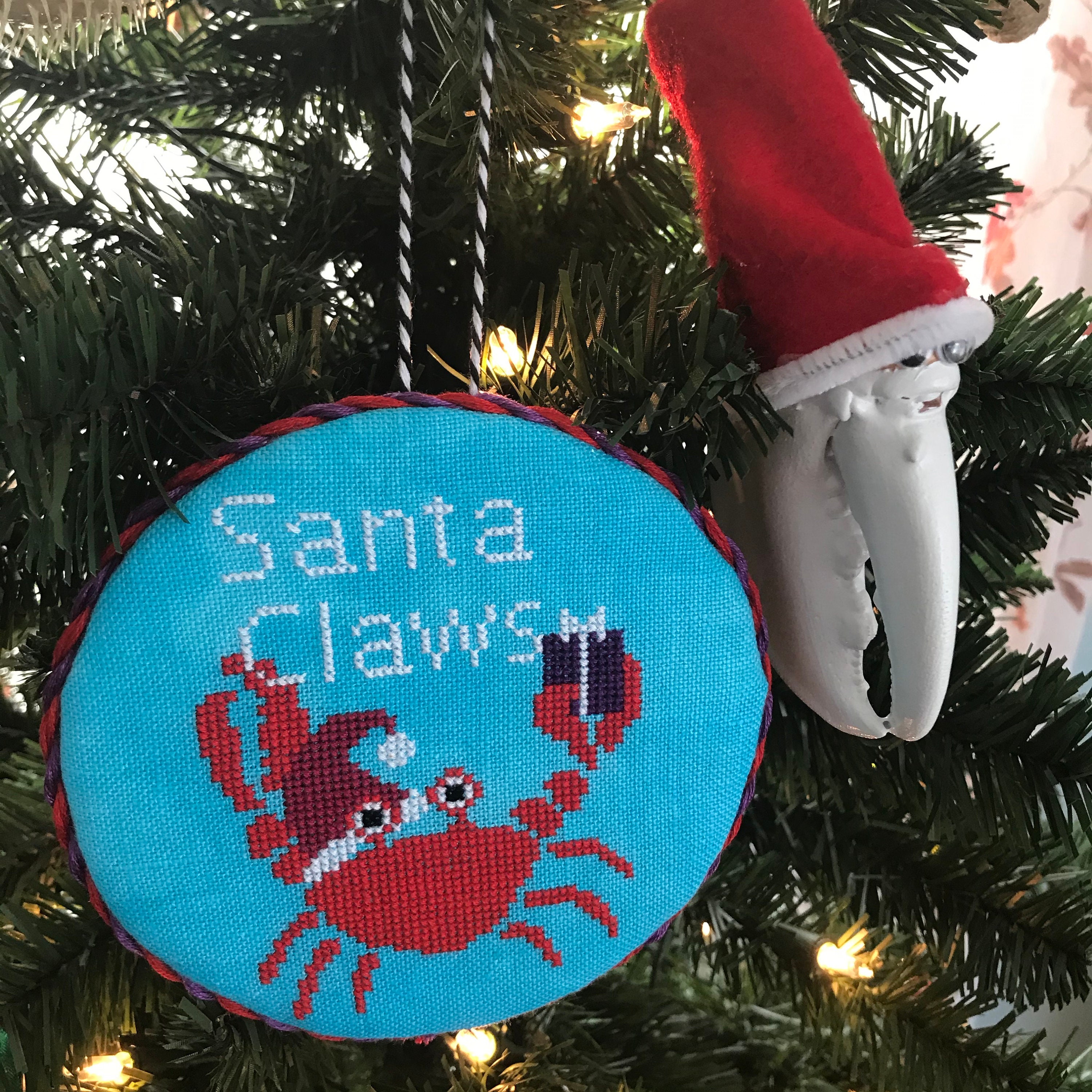 Santa Claws Ornament PATTERN PDF Chart Instant Download - Etsy