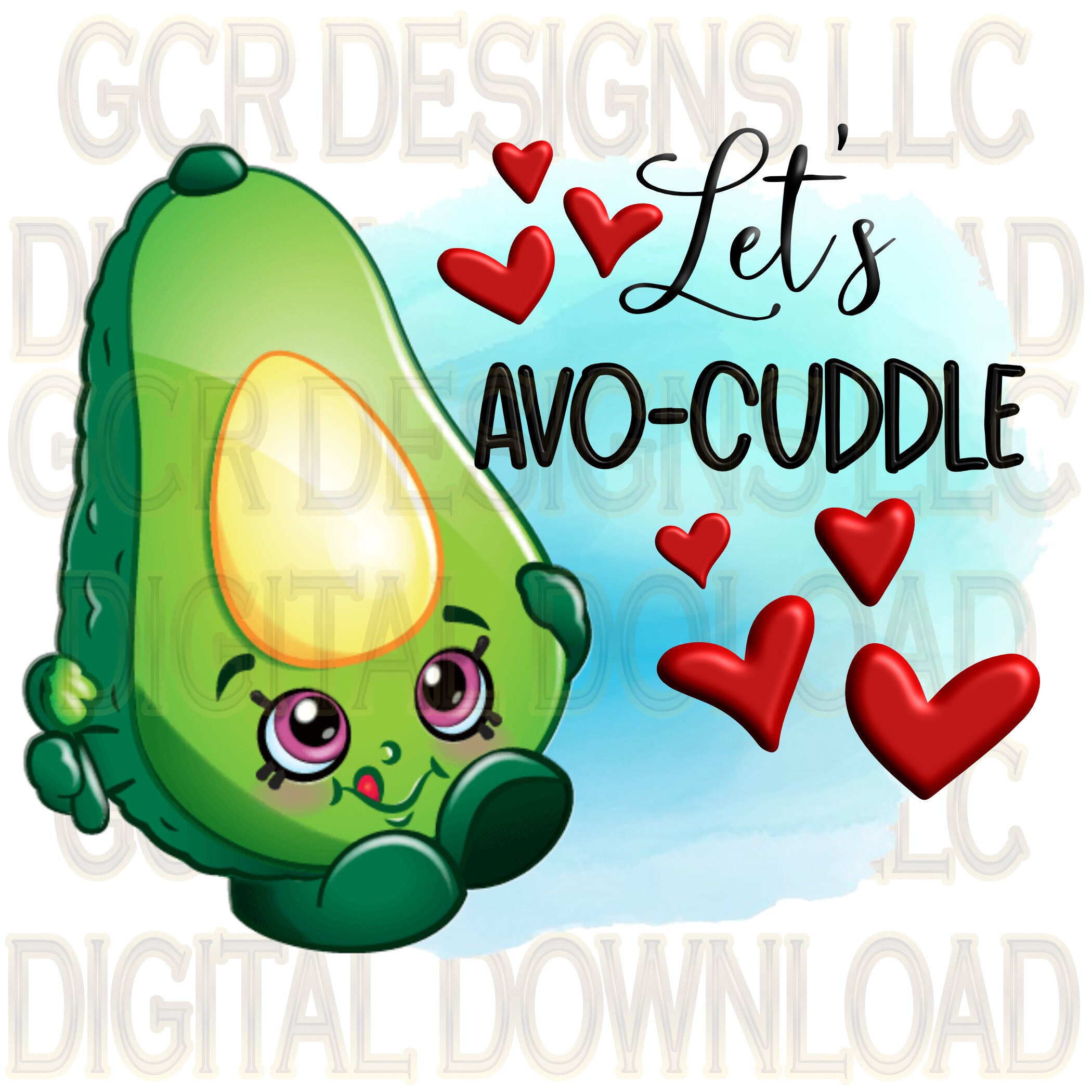 Lets Avo-cuddle I Love You Avocado Instant Download - Etsy
