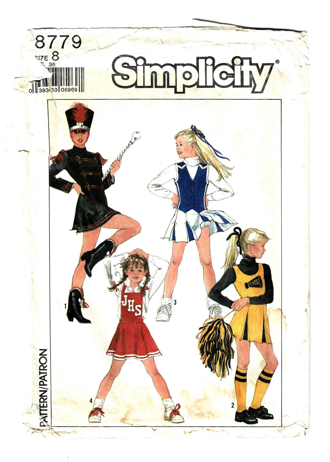 Simplicity 8779 Cheerleader and Majorette Outfit Pattern, Dance Skating ...