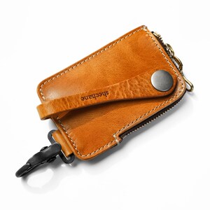 Leather Key Holder With Pull Strap Key Chain Key Pouch Handmade Key ...