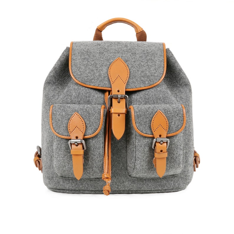 Wool Felt Backpack Rucksack Daily Bag Gift Wool Felt School Bag Storage ...