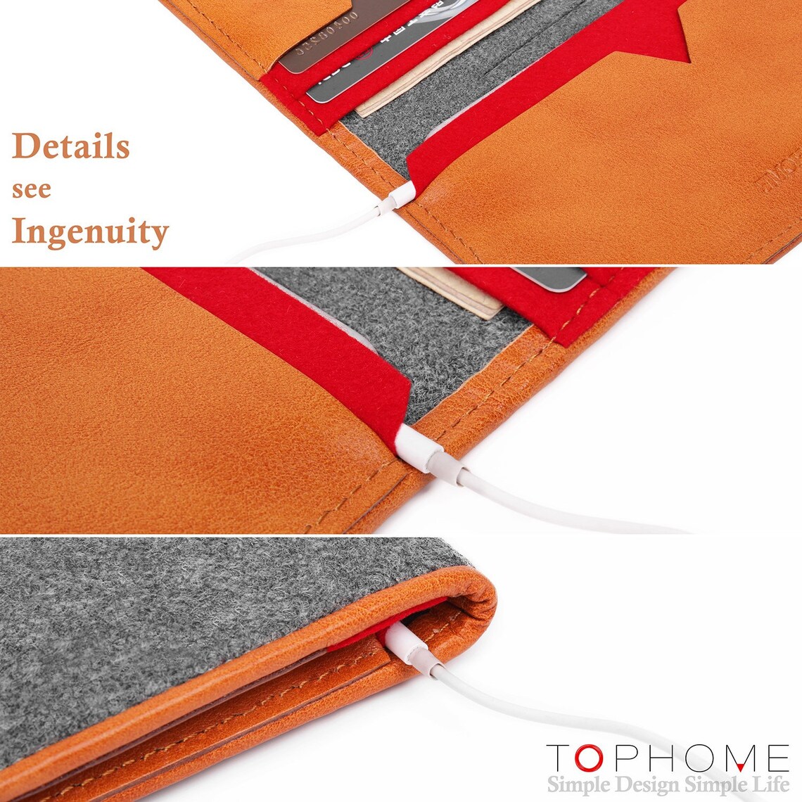 Tophome--iphone 8 Case Wool Felt Phone Sleeve Ipod Sleeve Cover With ...