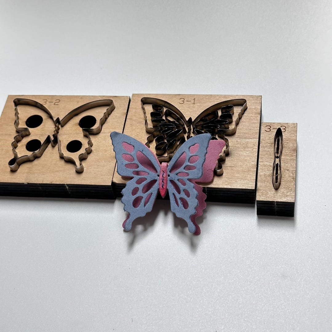 Thread-cut Leather Butterfly Pendant Cutting Mold, Butterfly Keychain ...