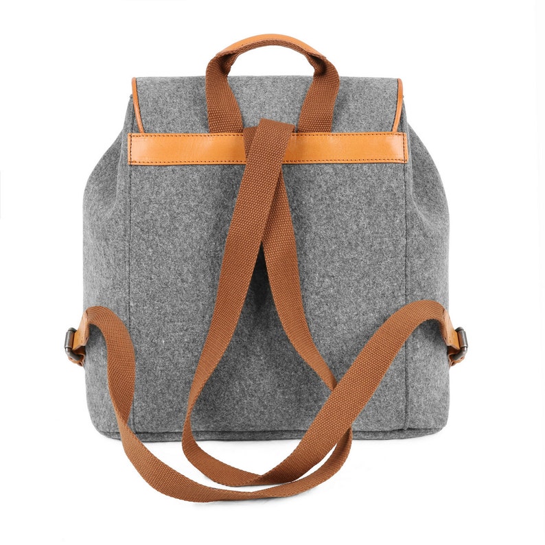 Wool Felt Backpack Rucksack Daily Bag Gift Wool Felt School Bag Storage ...