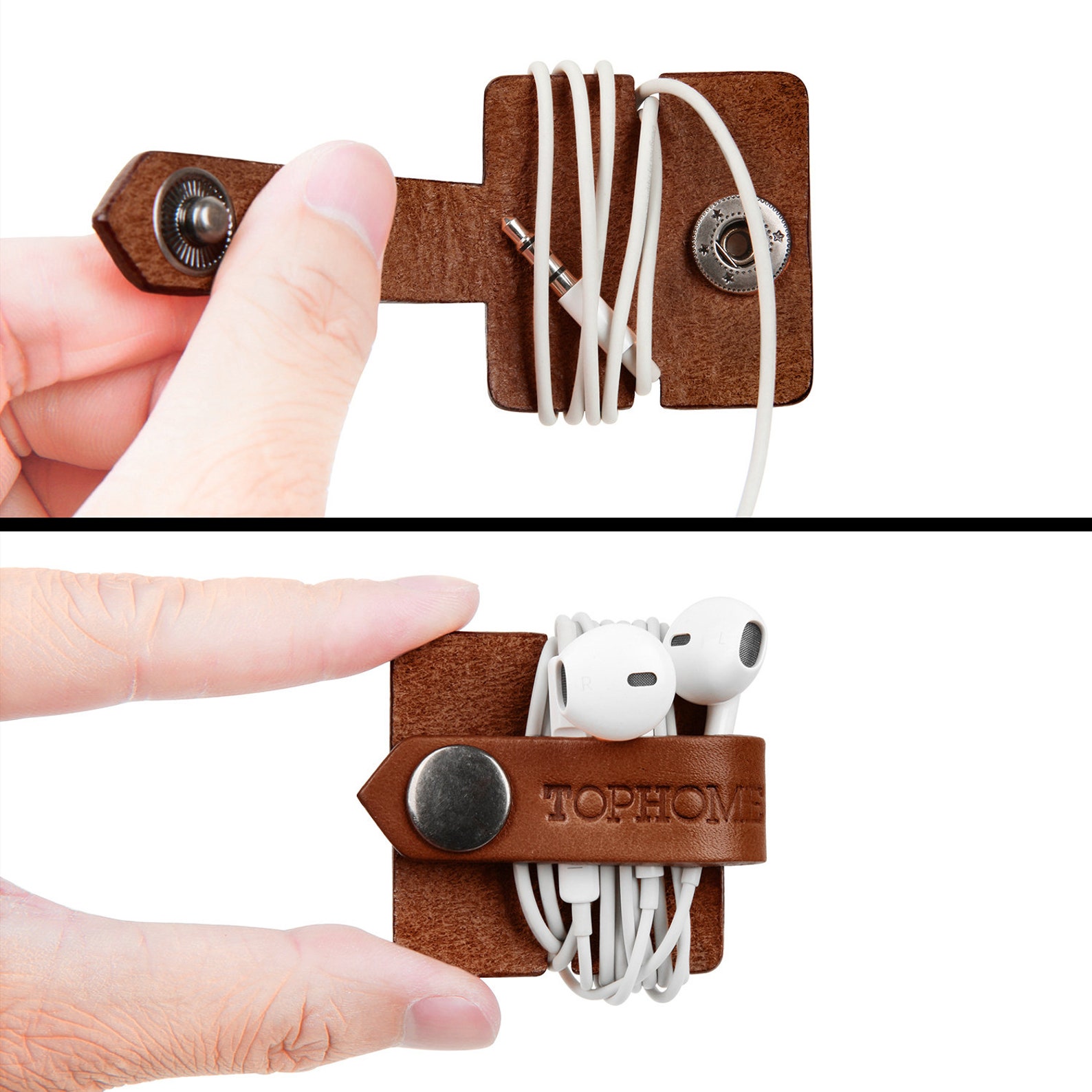 Leather USB Earphone Organizer Cable Wrap Earbud Holder Cord - Etsy 日本