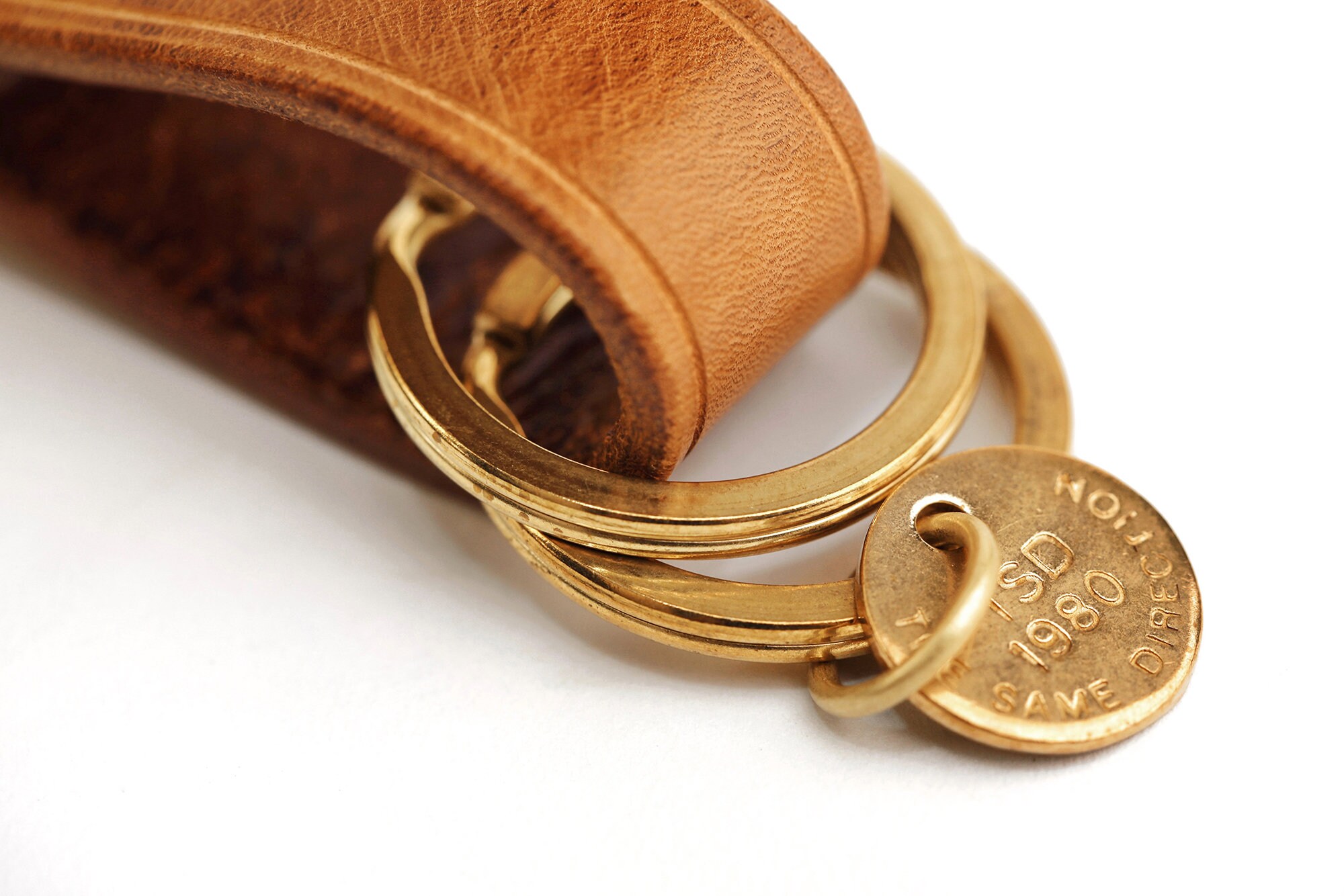 Handcraft Leather Key Chain Golden Metal Genuine Leather Key | Etsy