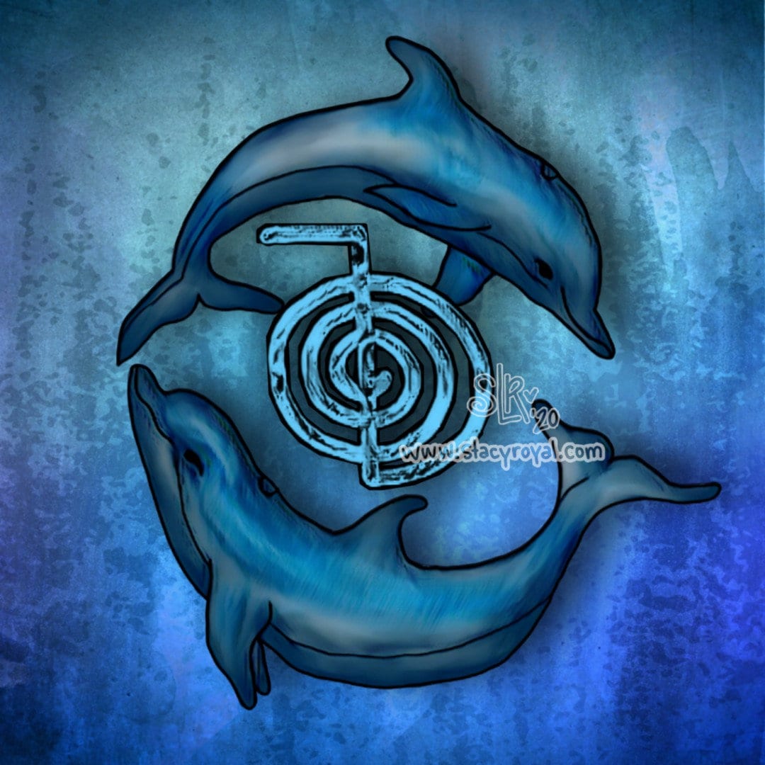 Dolphins Swimming With the Universal Healing Symbol Hand Drawn - Etsy