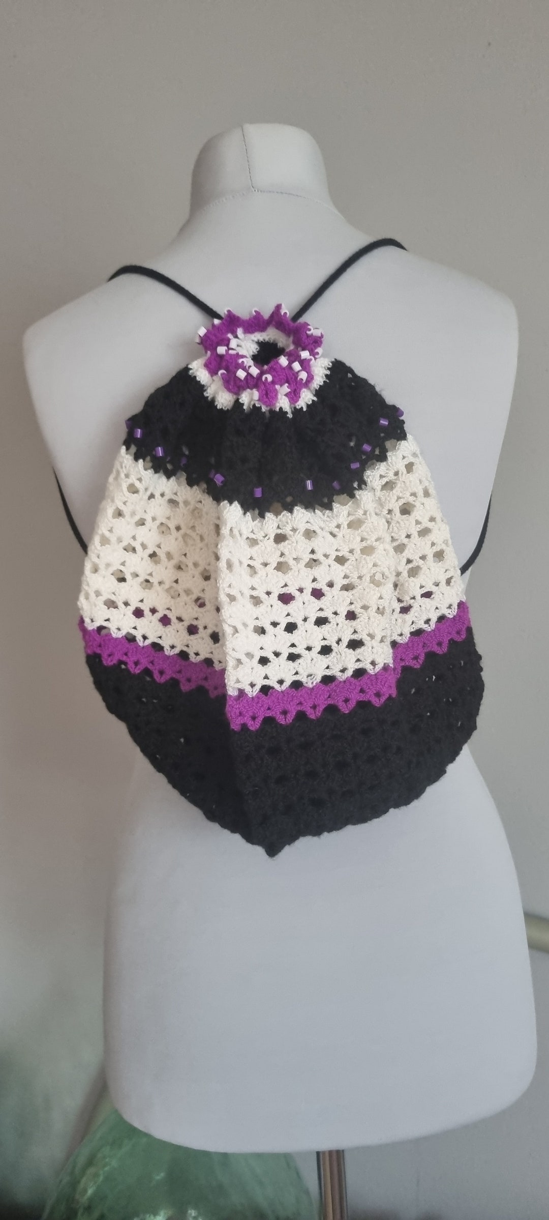 Small Crochet Backpack Lila Pause - Etsy