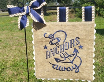 Monogram Custom Burlap Garden Flag Your Choice of Colors | Etsy