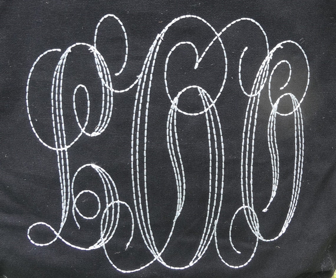 Custom Large Monogram Canvas Bag Your Choice Colors | Etsy