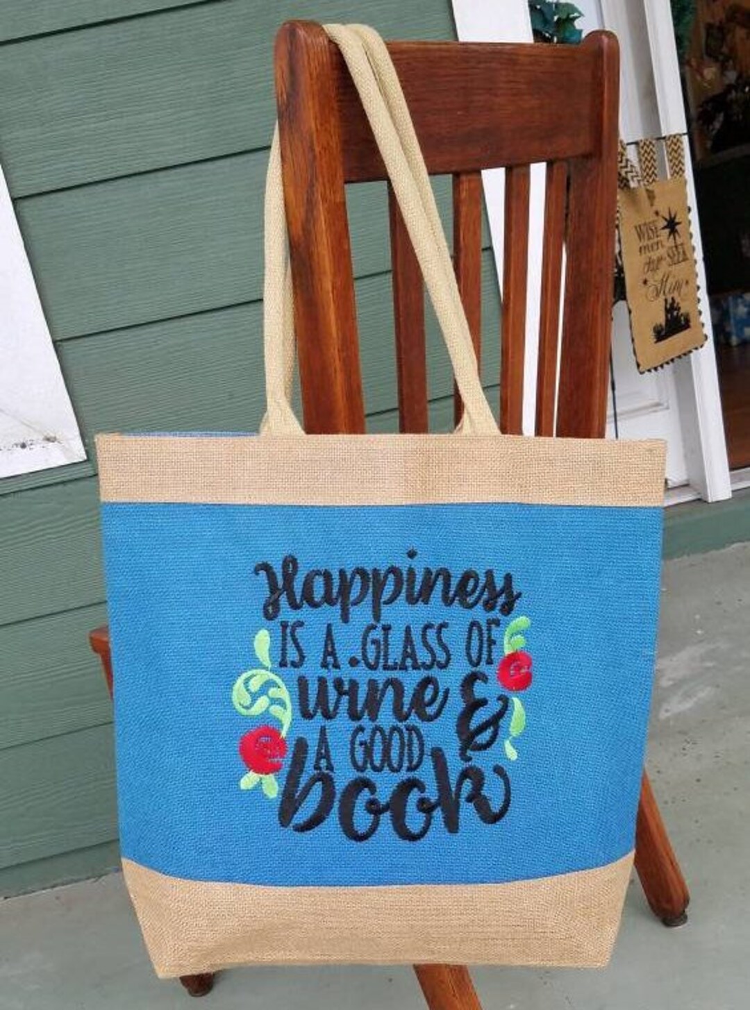 Custom Embroidered Book Club Bag - You Pick the Saying - Etsy