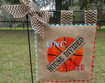 Custom House Divided Burlap Garden Flag Collegiate Spirit - Etsy