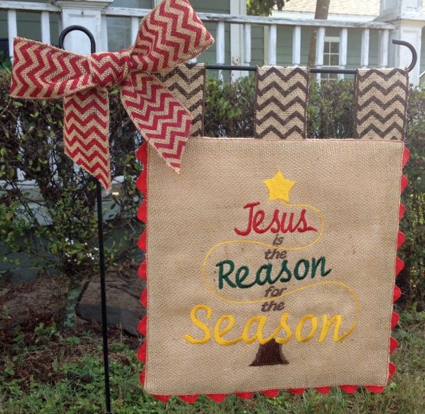 Burlap Garden Flag Jesus is the Reason for the Season | Etsy
