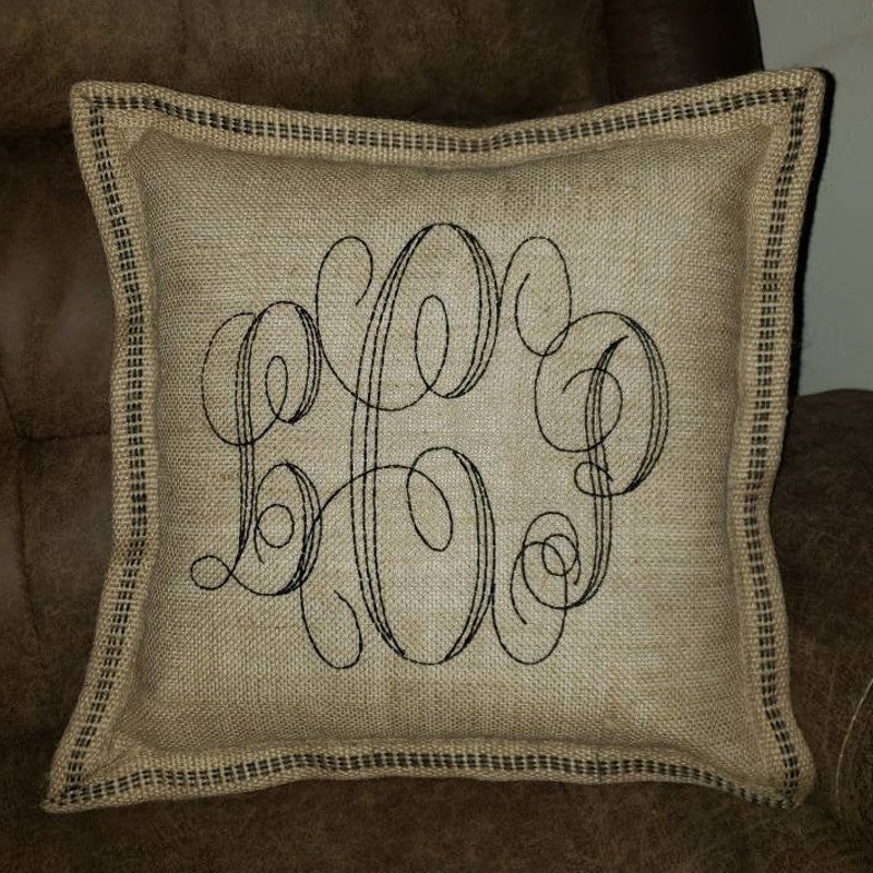 Burlap Monogram - Etsy