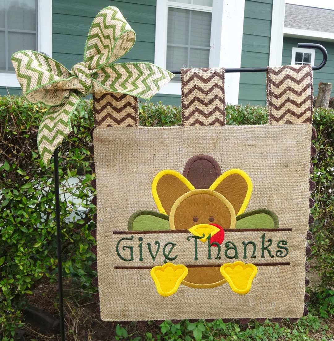 Burlap Garden Flag - Celebrate Fall - Custom - Thanksgiving Turkey ...