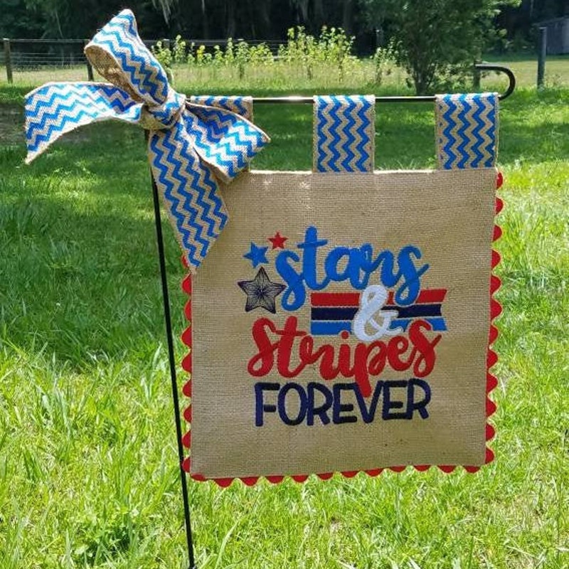 Chevron Burlap Flag - Etsy