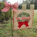 Custom Burlap Garden Flag - Split Wreath- Merry Christmas - Embroidery ...