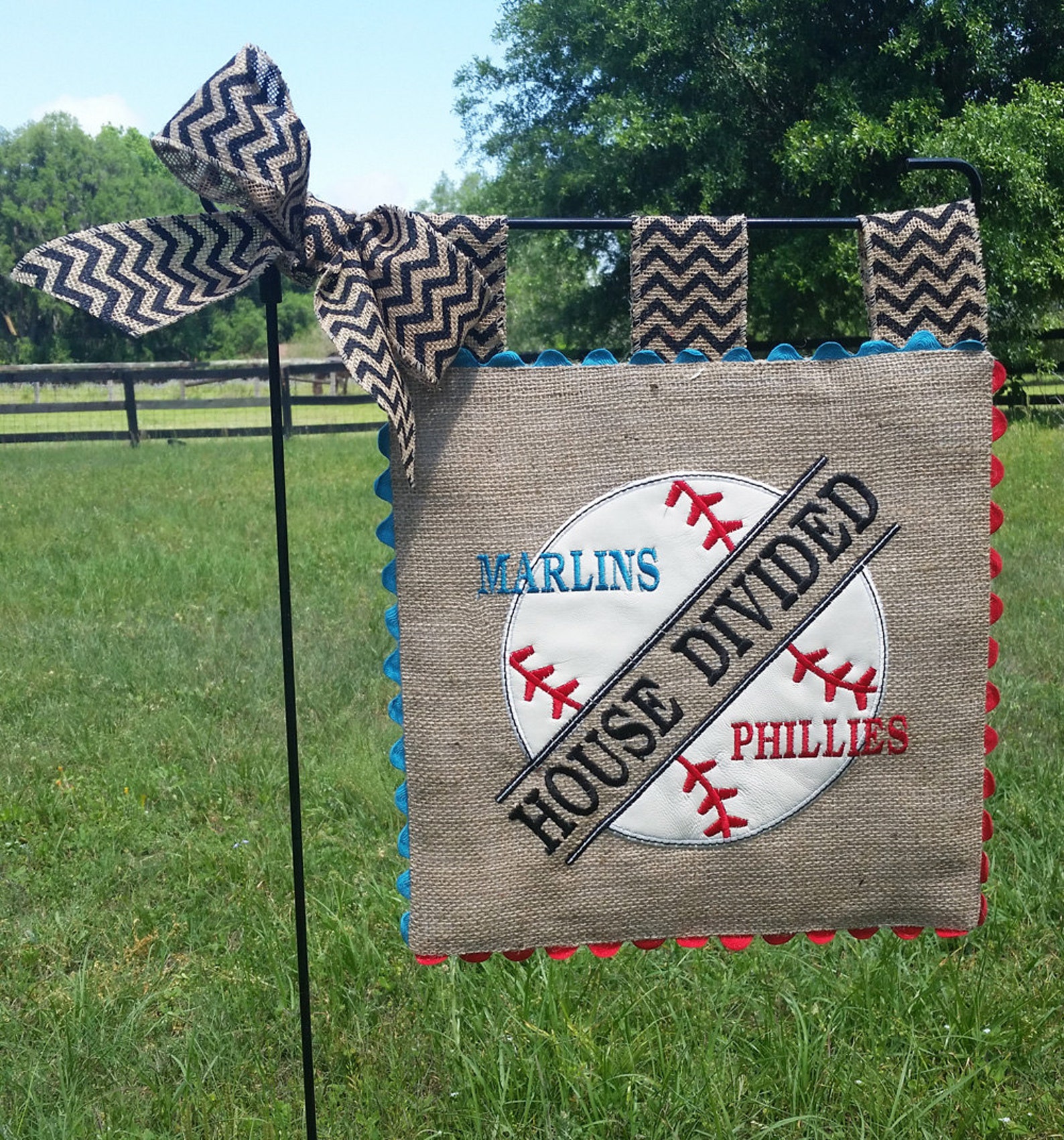 Custom Baseball House Divided Burlap Garden Flag - Collegiate Spirit ...