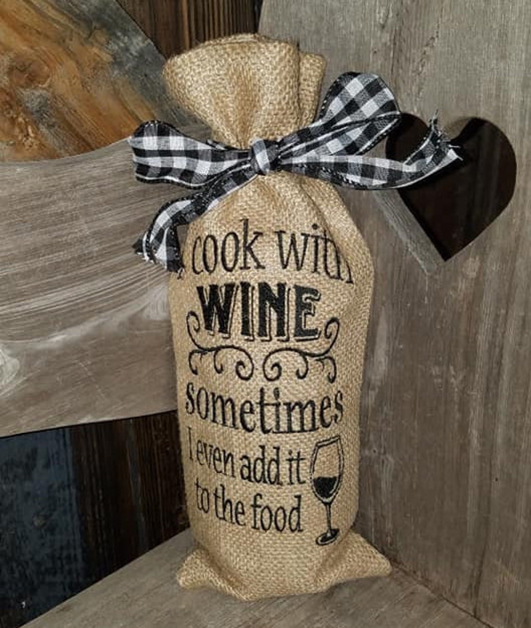 I Cook With Wine and Sometimes I Even Add It to the Food - Embroidered ...