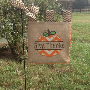 Burlap Garden Flag Celebrate Fall Custom Pumpkin Applique Embroidery - Etsy
