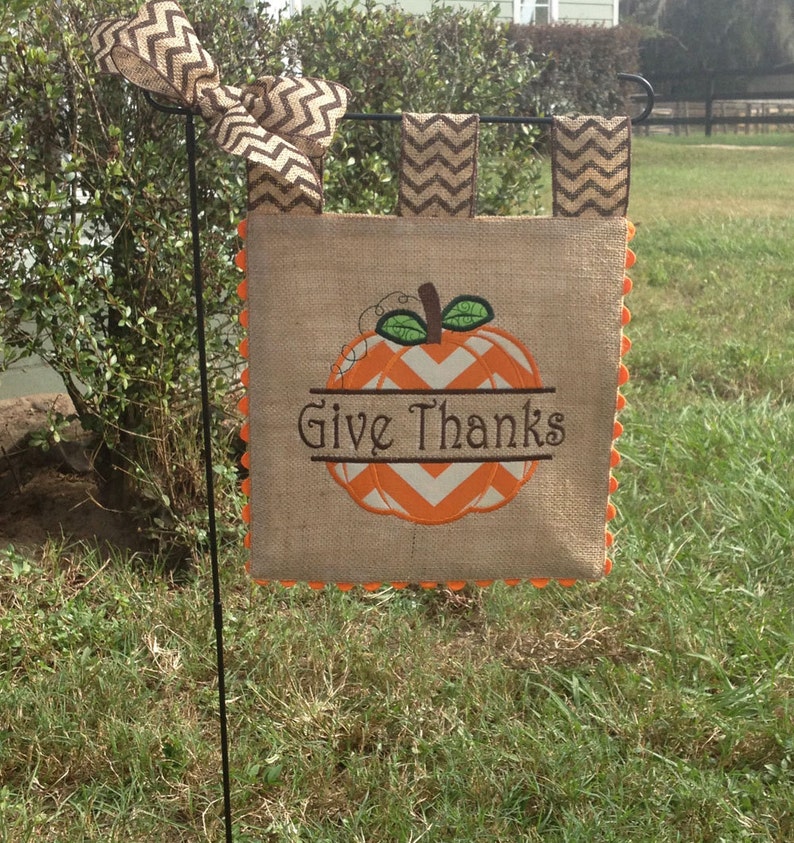 Burlap Garden Flag - Celebrate Fall - Custom - Pumpkin Applique ...