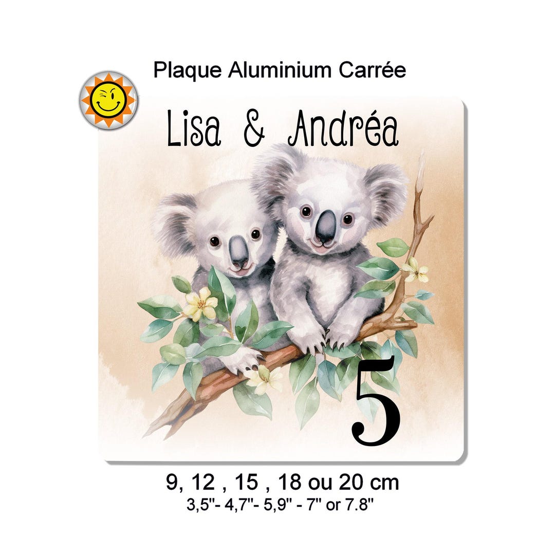Personalized Aluminum Mailbox Plate With Your Name and Number, Koala ...