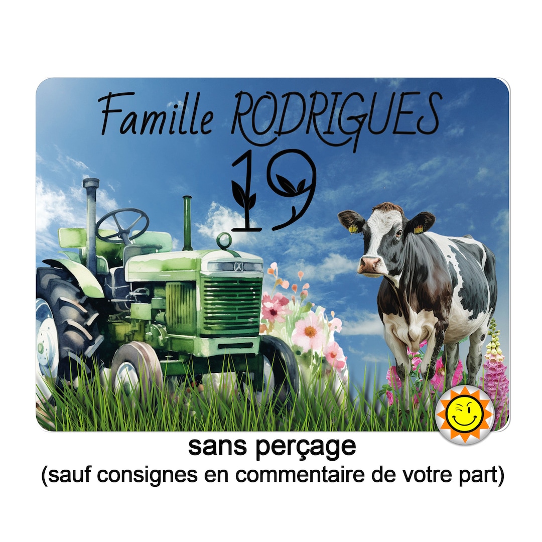 House Number Plate to Personalize Aluminum Cow Door Tractor Agriculture ...