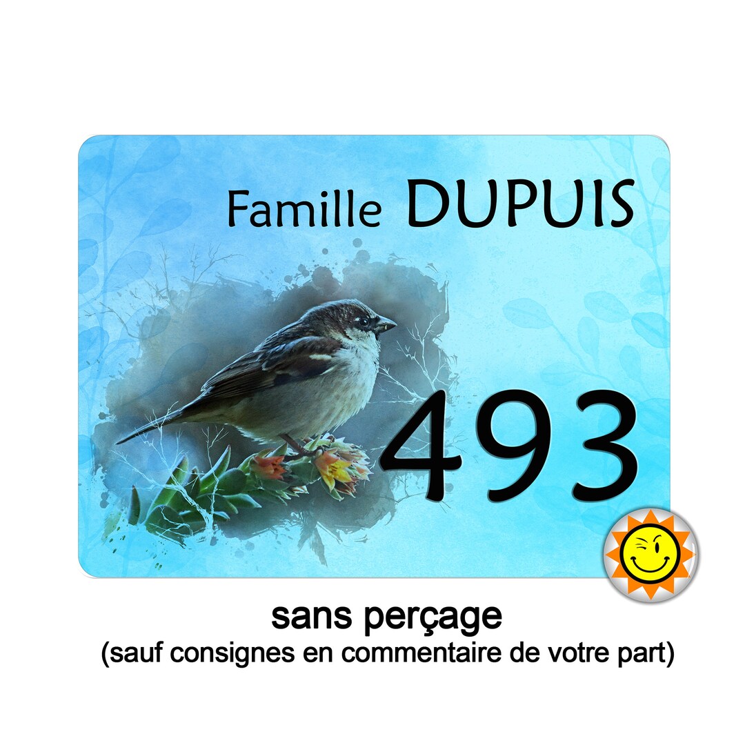 House Number Plate To Personalize Aluminum Bird Sparrow Nature Vintage house-number-plate-to-personalize-aluminum-bird-sparrow-nature-vintage