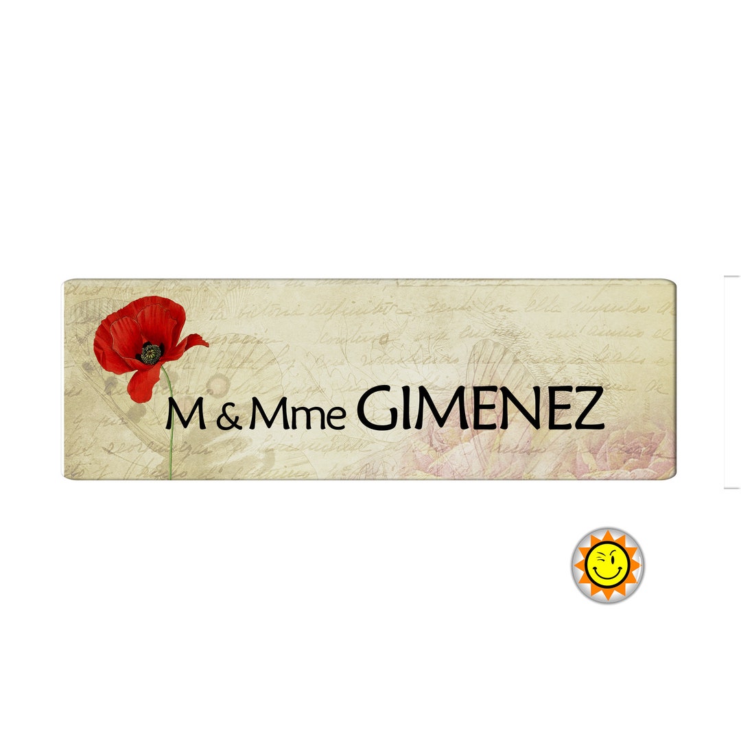 Petite plaque sonnette interphone porte maison numero à personnaliser ...