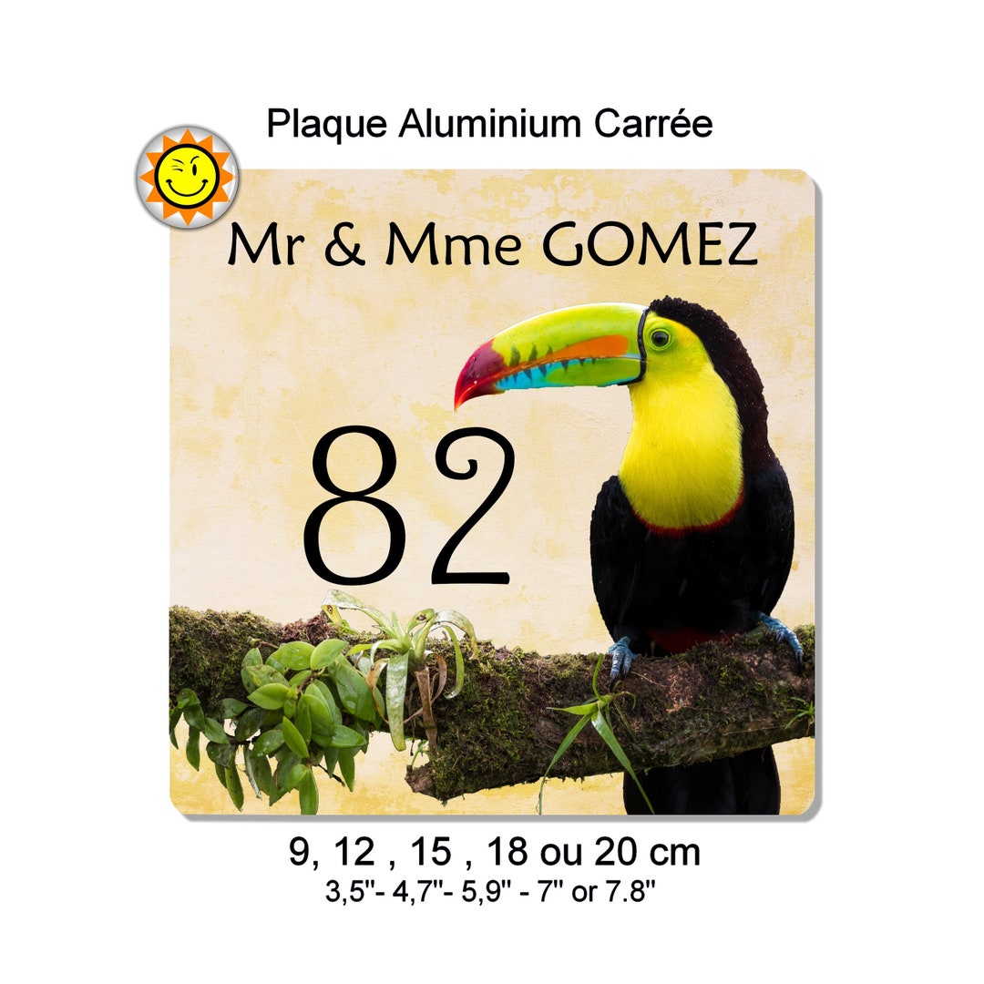 Mailbox Plaque to Personalize in Vintage Toucan Bird Country Aluminum ...