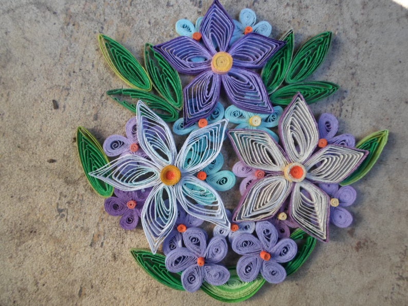 Spring Flowers Wall Art Quilling Art Paper Flowers Original - Etsy