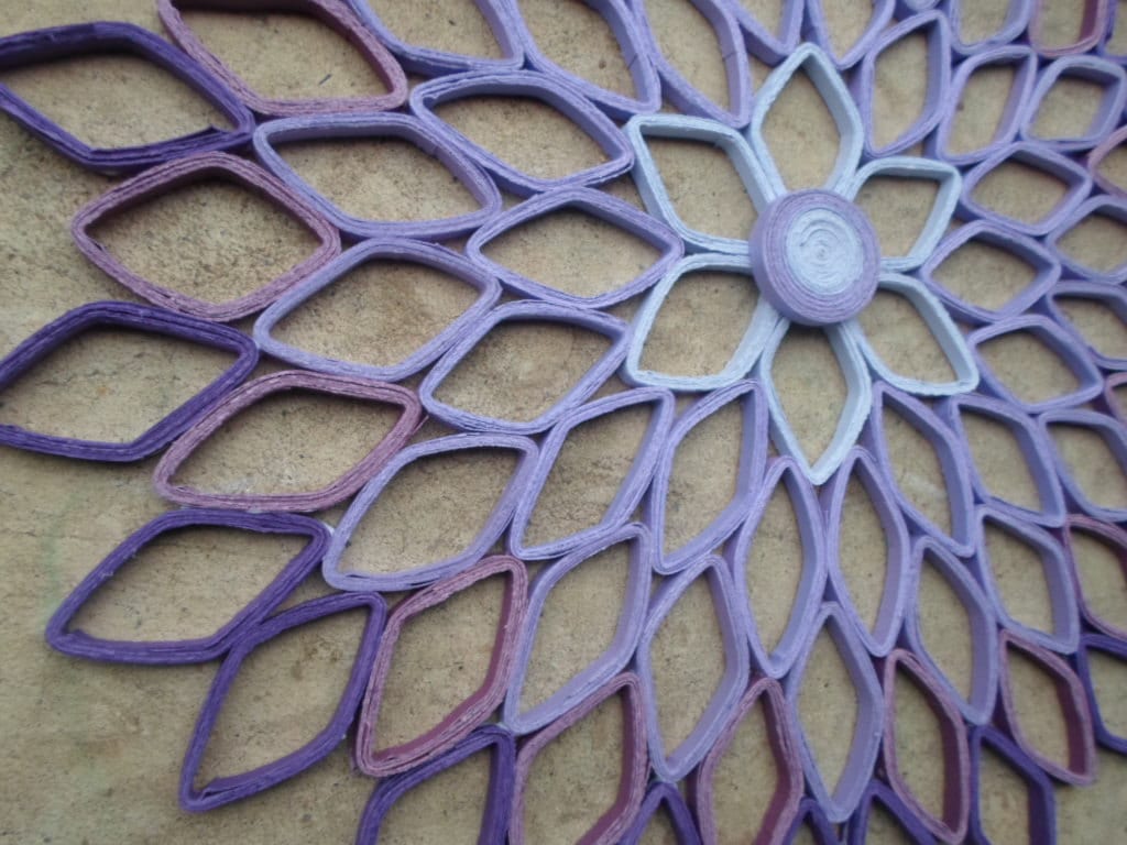 Purple Dahlia Paper Wall Art: Handmade Quilled Flower Decor - Etsy