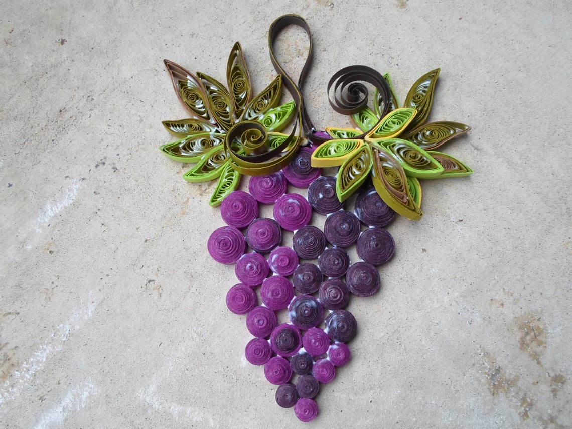 Quilling Grapes Wall Art: Handmade Paper Home Decor - Etsy