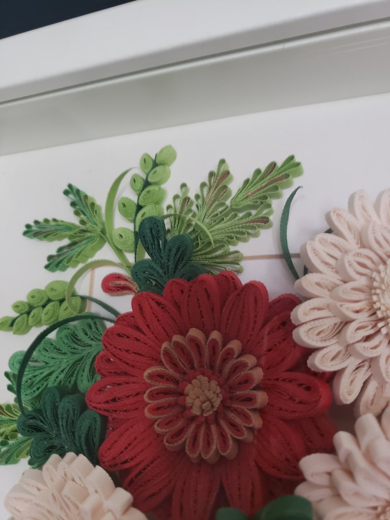 Quilled Flowers in Shadow Box Paper Art - Etsy