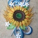 Sunflower Wall Art Summer Fall Autumn Home Decor Paper Art Blue Yellow ...