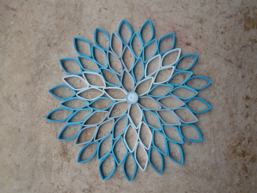 Dahlia Wall Hanging Paper Wall Art Blue Home Decor Trendy - Etsy Israel