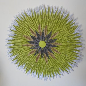 Huge Flower Wall Hanging Round Wall Decoration Chartreuse Home Decor ...