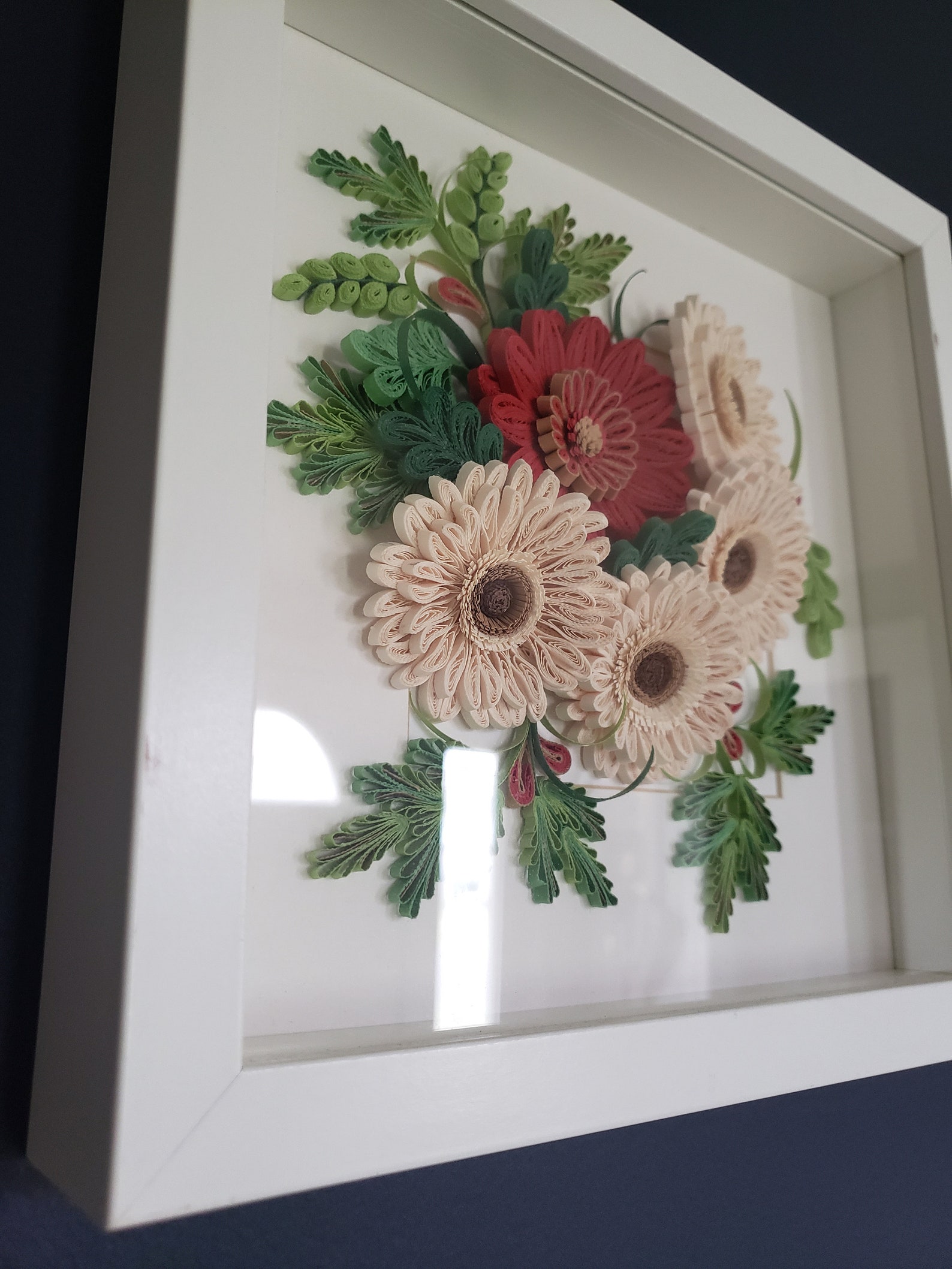 Quilled Flowers in Shadow Box Paper Art - Etsy