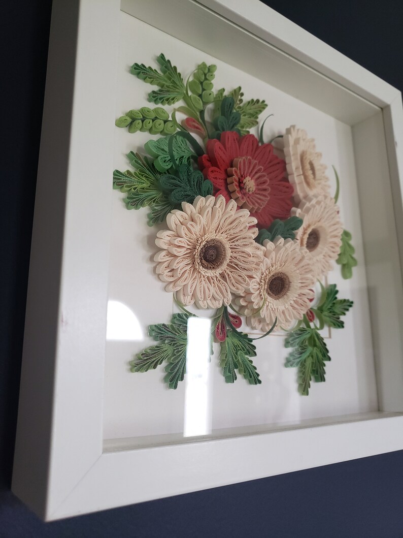 Quilled Flowers in Shadow Box Paper Art - Etsy