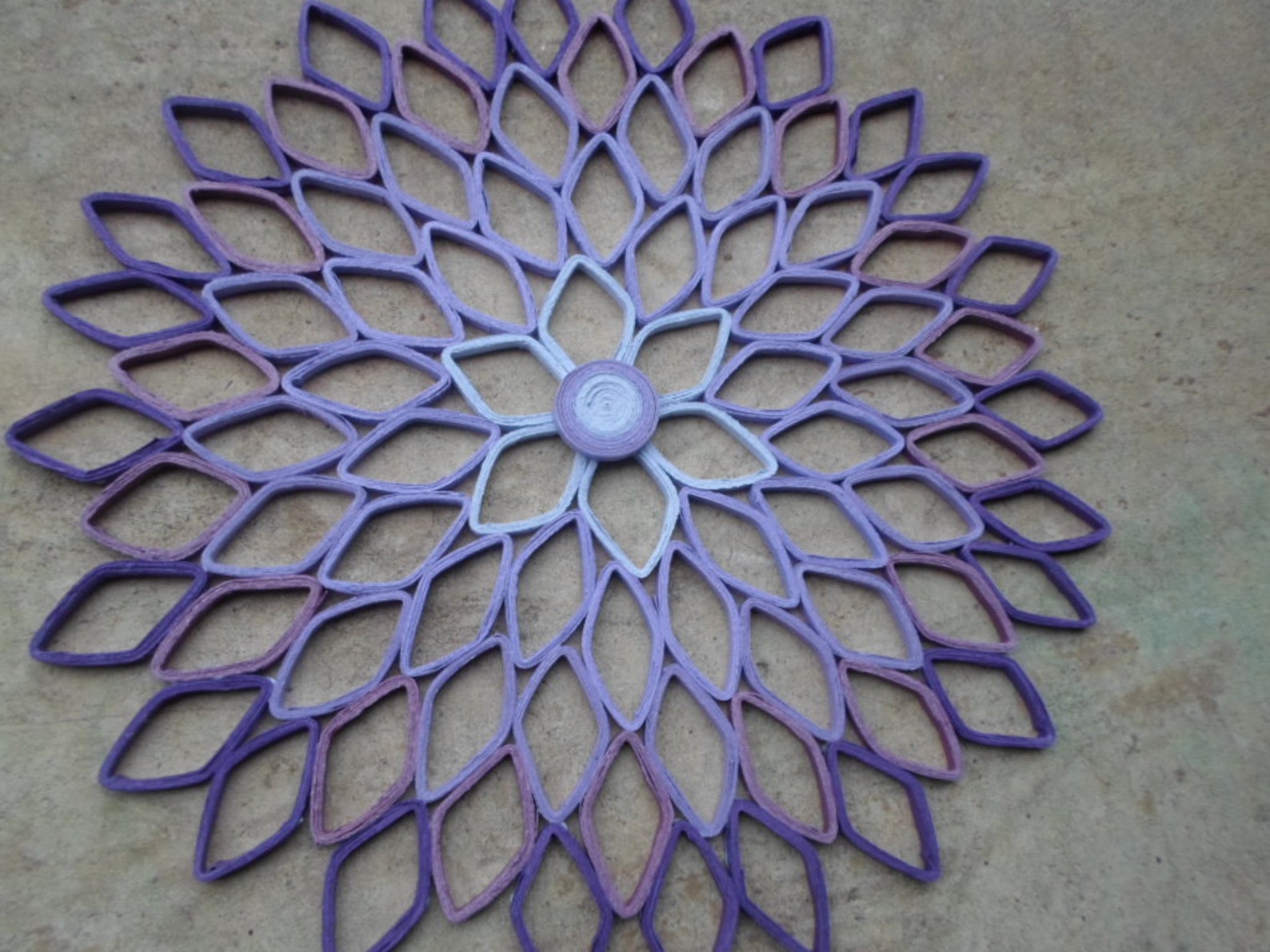 Purple Dahlia Paper Wall Art: Handmade Quilled Flower Decor - Etsy