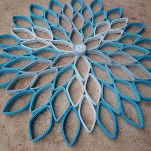 Dahlia Wall Hanging Paper Wall Art Blue Home Decor Trendy - Etsy Israel