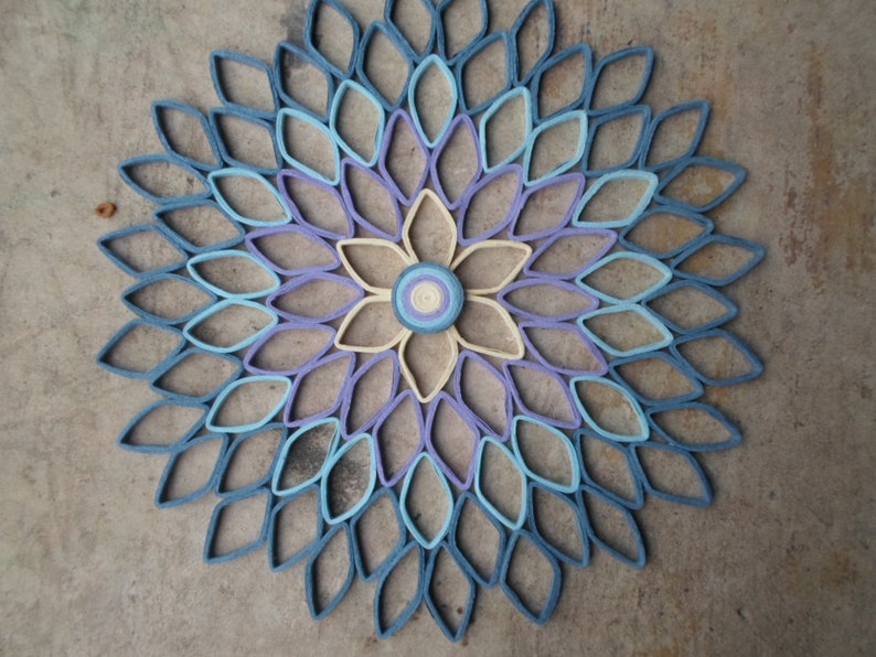 Lavender Blue Home Decor Large Round Wall Hanging Paper Dahlia - Etsy