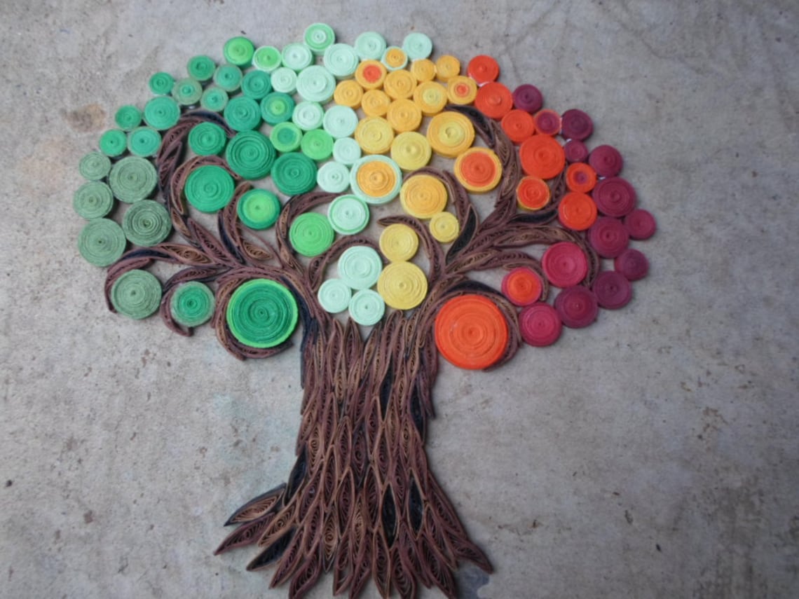 Tree of Life Wall Hanging Abstract Fall Tree Paper Decoration - Etsy